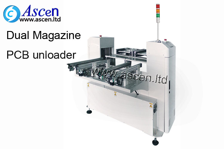 Dual magazine pcb unloader
