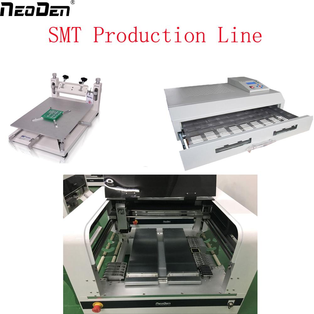 Small SMT Line Pick place machine NeoDen4 without auto Rails+T-962C ...